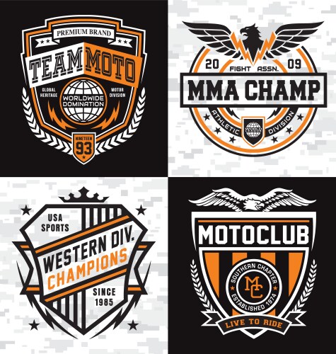 Sports emblem graphics Royalty Free Vector Image