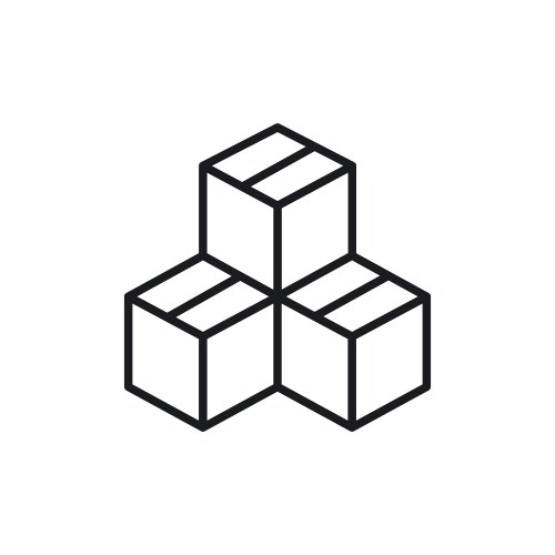 Boxes icon set inventory cargo storage cardboard Vector Image