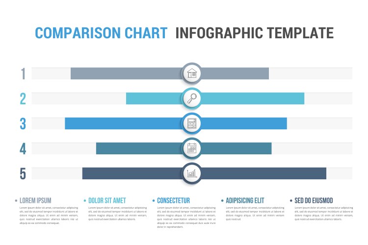 Comparison table chart compare template Royalty Free Vector