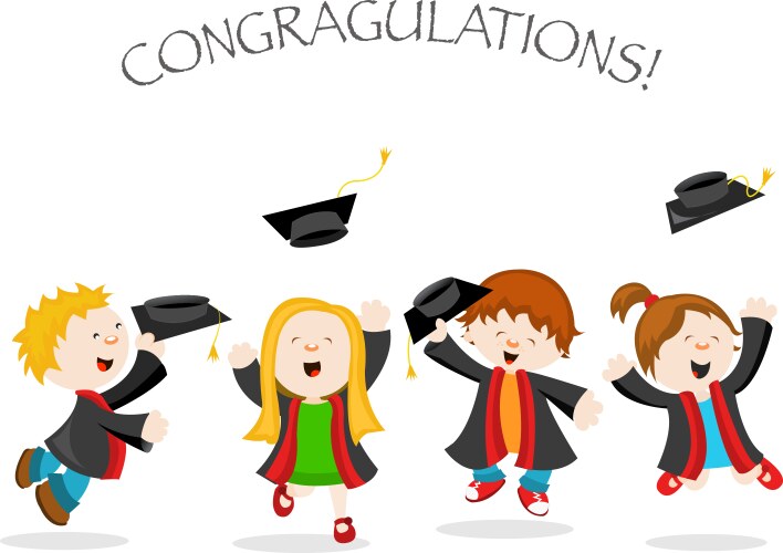 Children graduation ceremony Royalty Free Vector Image