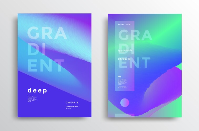 Pastel gradient covers design with fluid shapes Vector Image