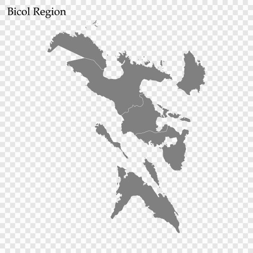 Bicol Region Map of Philippines Royalty Free Vector Image