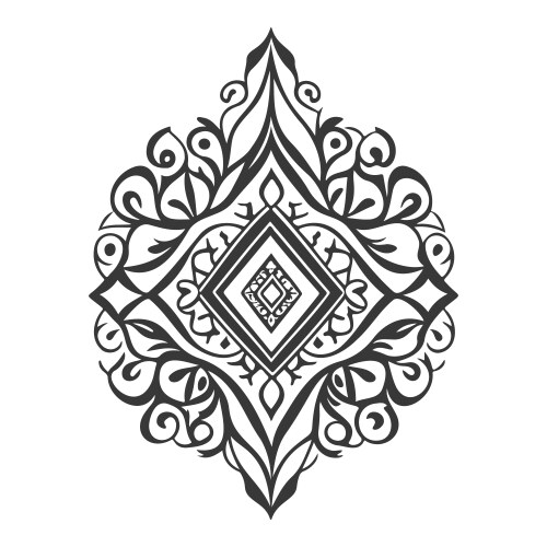 Diamond pattern ornament batik design grey Vector Image