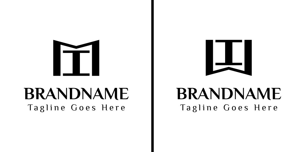 Letters mi and wi monogram logo for business Vector Image