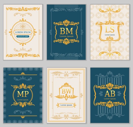 Floral wedding cards Royalty Free Vector Image