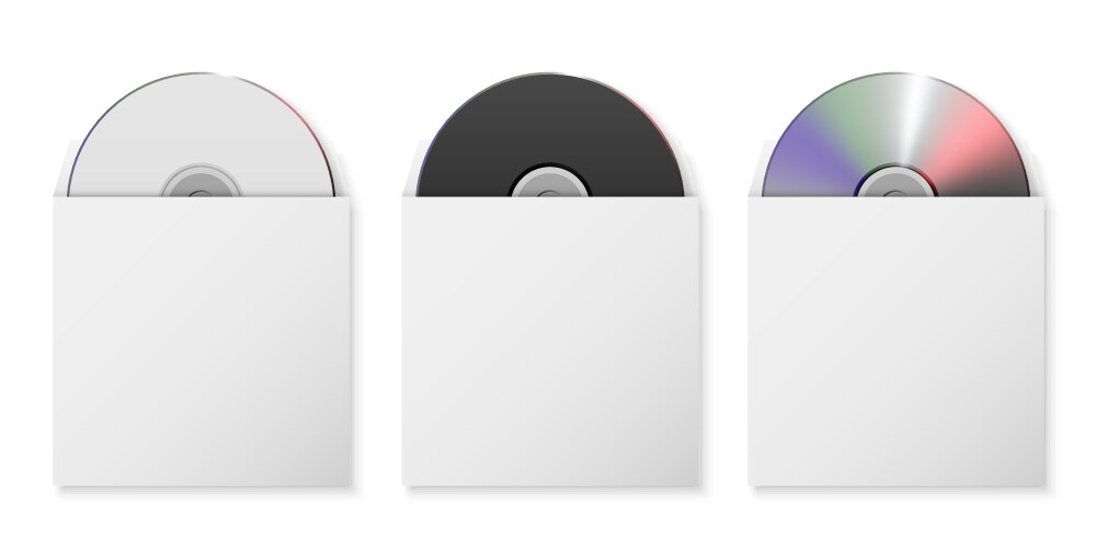 Realistic yellow cd dvd with plastic rectangular Vector Image