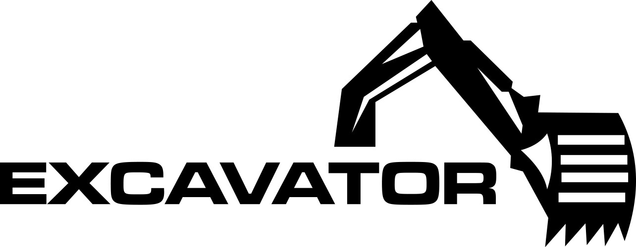 Excavator logo design Royalty Free Vector Image