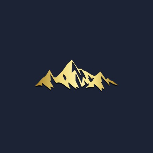 Mountain icon gold logo Royalty Free Vector Image