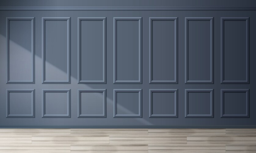 Room interior with white classic wall panel Vector Image