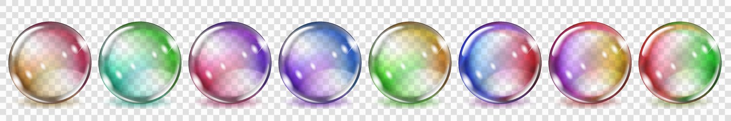 Transparent colored spheres Royalty Free Vector Image