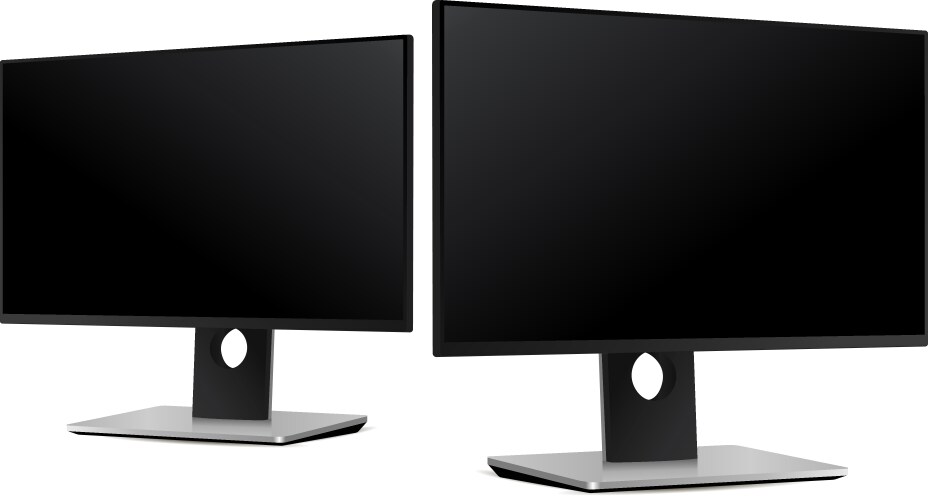 Two black monitors Royalty Free Vector Image - VectorStock