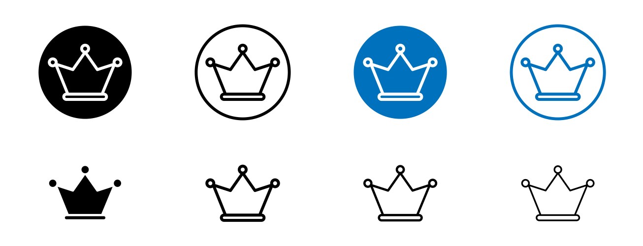 Crown icon set Royalty Free Vector Image - VectorStock