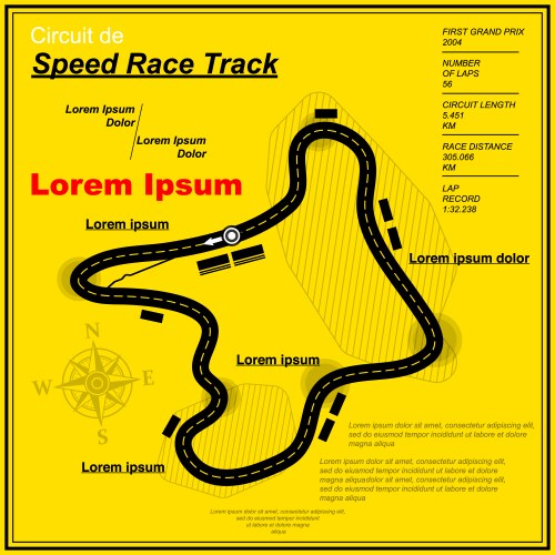 Abstract race track maps set Royalty Free Vector Image
