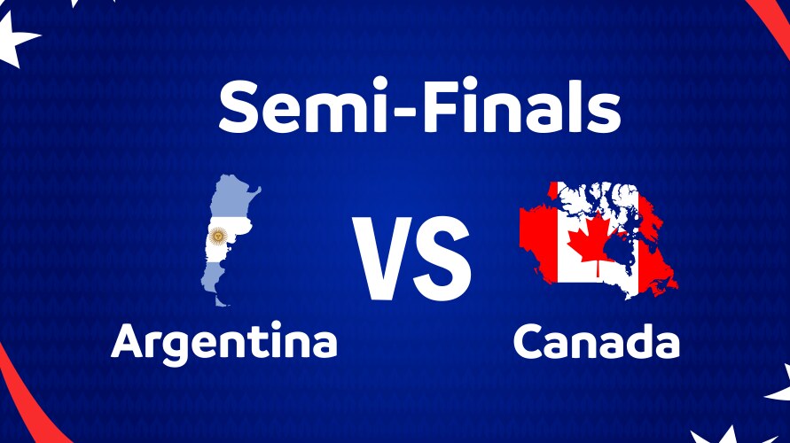 Argentina and canada semi finals match emblem Vector Image