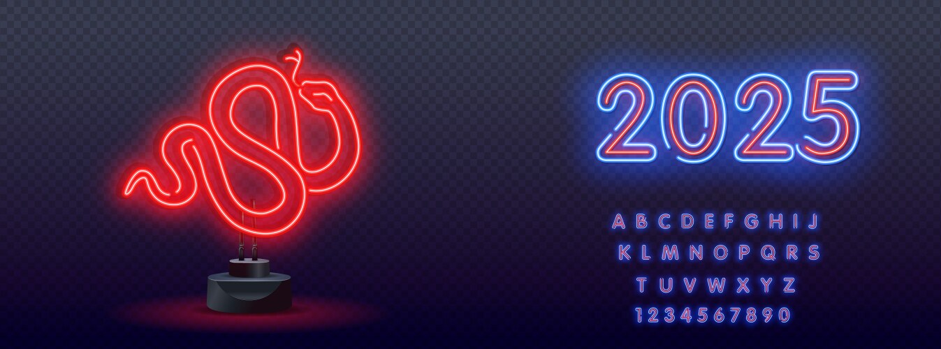 2025 cobra neon sign modern glowing banner design Vector Image