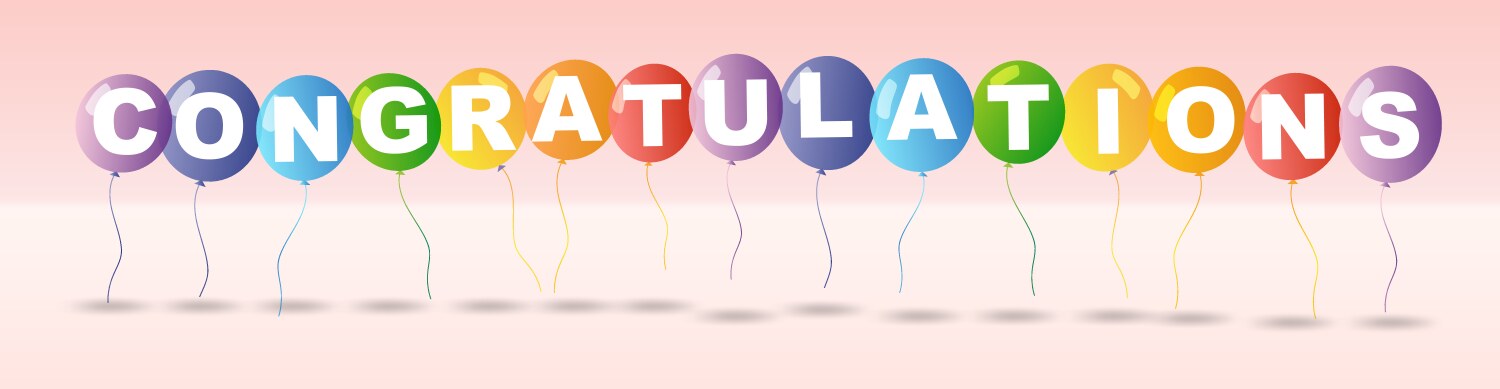 Congratulations banner with red balloons Vector Image