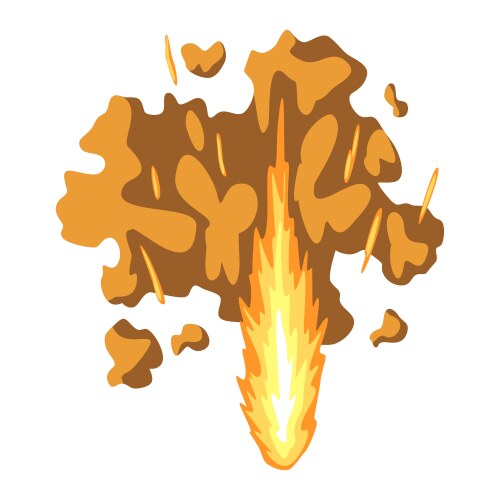 Gun flashe or gunshot animation fire explosion Vector Image