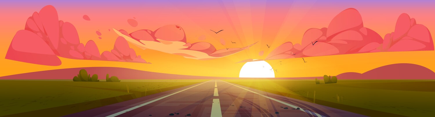 Sunset Road Vector Images (over 5,800)