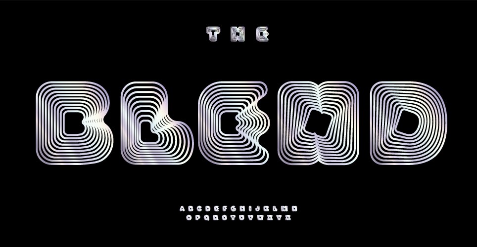 Isometric geometric font line blend style letters Vector Image