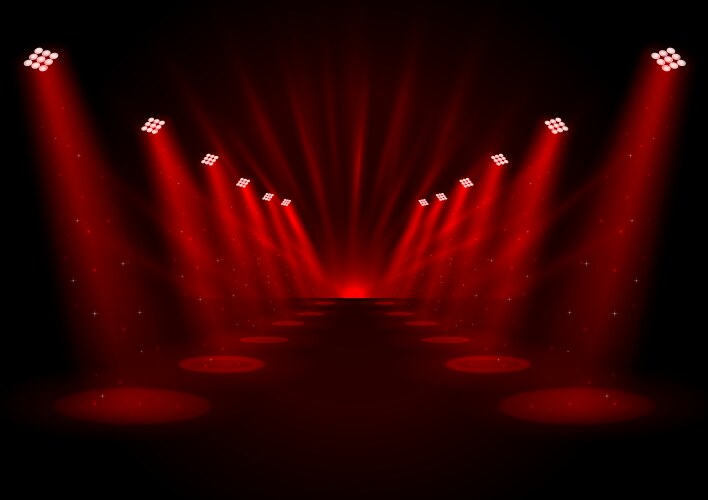 Abstract glowing red dot lighting effect on dark Vector Image