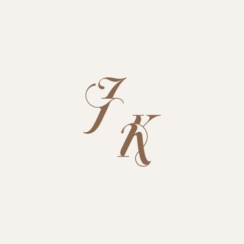 Initial monogram logo wedding concept design Vector Image
