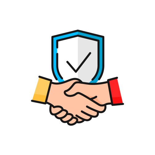 Handshake icon lined and filled style Royalty Free Vector