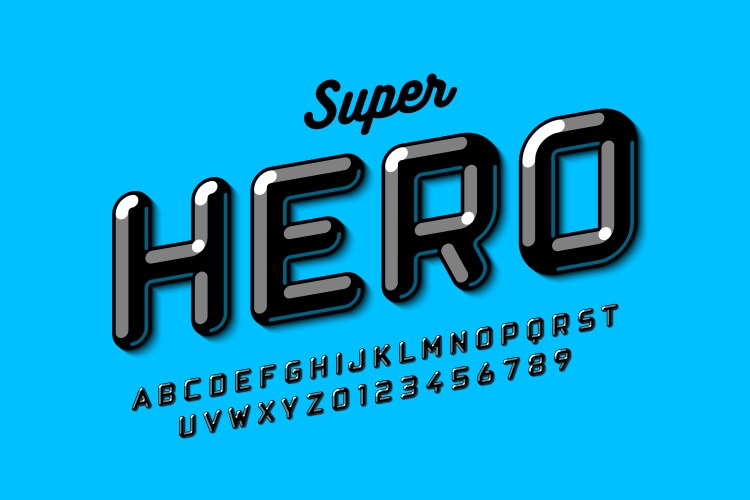 Comics super hero style font alphabet letters Vector Image