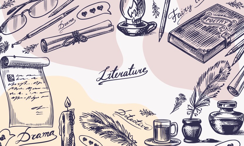 Literature background Royalty Free Vector Image
