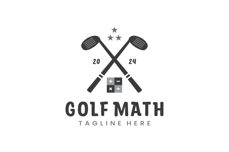 Modern flat unique mathematics golf ball club Vector Image