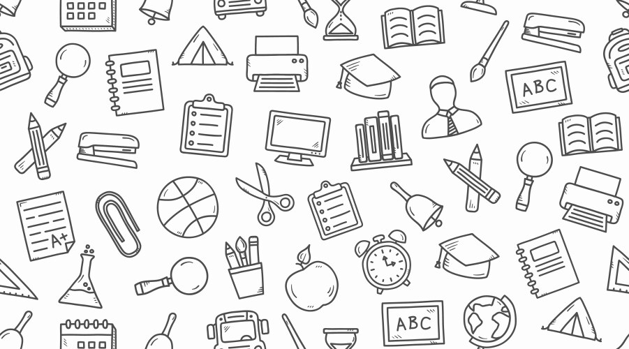 School background home education seamless pattern Vector Image