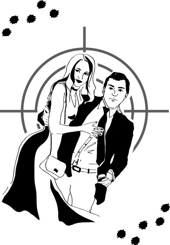 Secret agent spy characters in action poses Vector Image