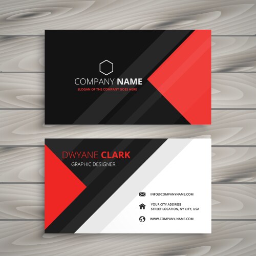 Red and black professional business card Vector Image