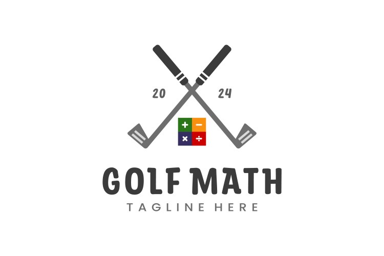Modern flat unique mathematics golf ball club Vector Image