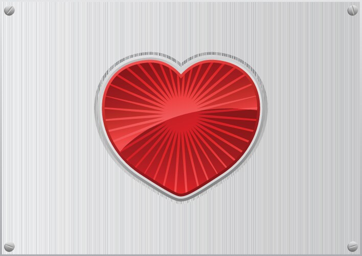 Red glossy heart Royalty Free Vector Image - VectorStock