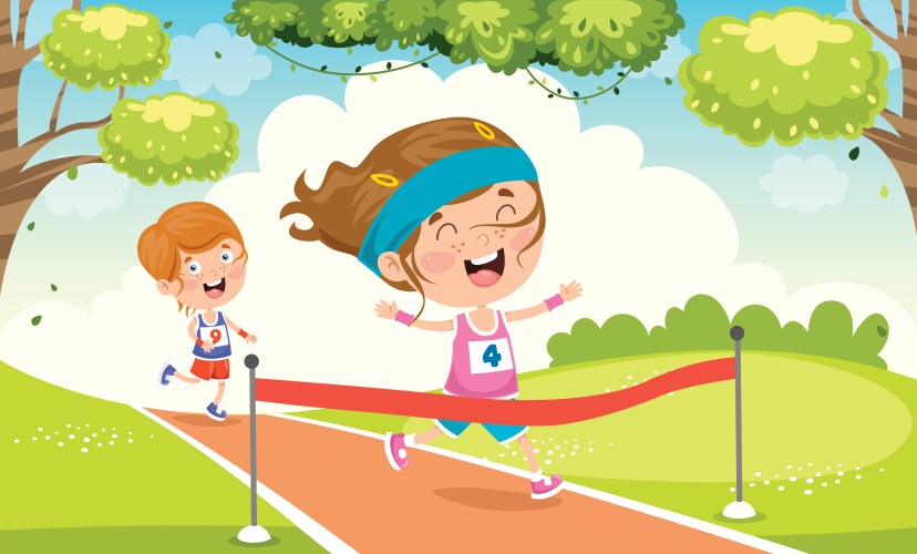 Child running outside Royalty Free Vector Image