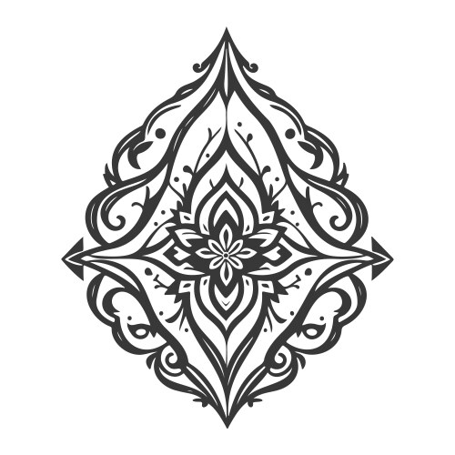 Diamond pattern ornament batik design grey Vector Image