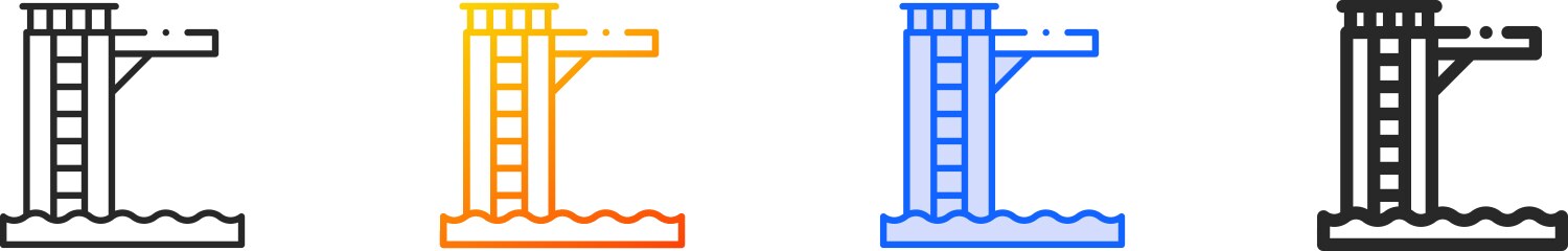 Discus iconthin linear gradient blue stroke Vector Image