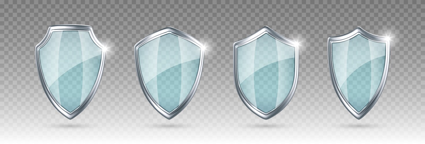 Set of glass shields protected guard shield Vector Image