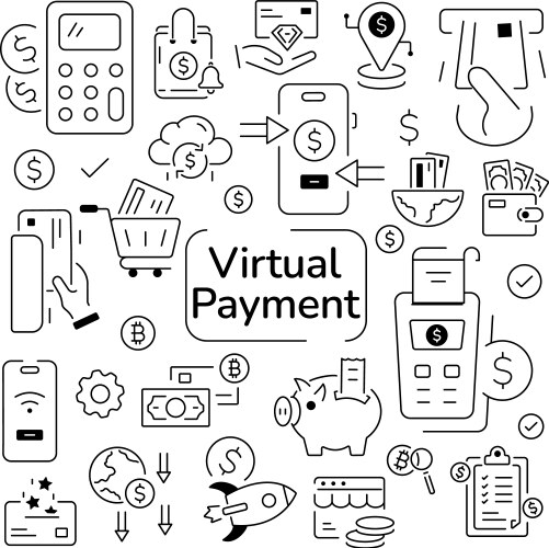 Virtual transaction Royalty Free Vector Image - VectorStock