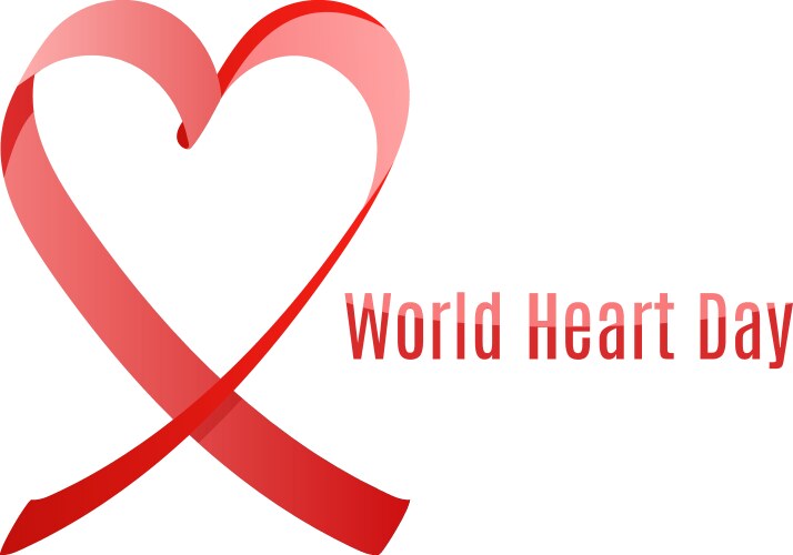 Red heart from ribbon Royalty Free Vector Image