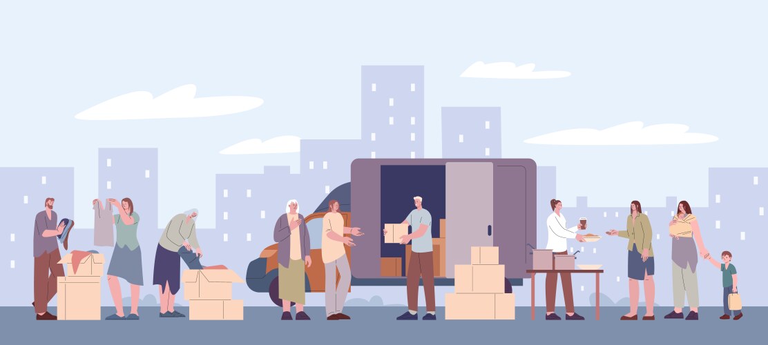 Helping Poor People Vector Images (over 6,800)