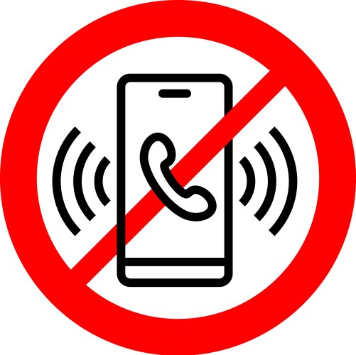 No cell phone sign Royalty Free Vector Image - VectorStock
