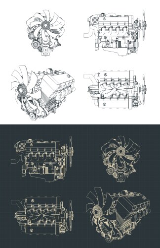 Powerful v8 turbo engine Royalty Free Vector Image
