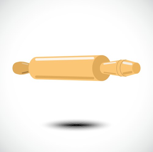 Cartoon rolling pin icon on blue background Vector Image