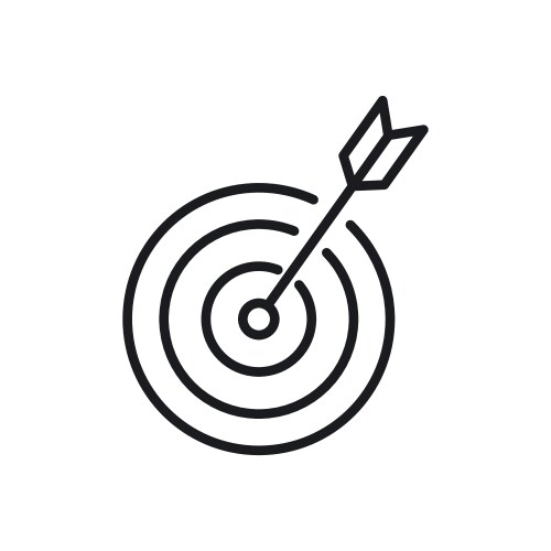 Bullseye icon set purpose aim goal or target Vector Image