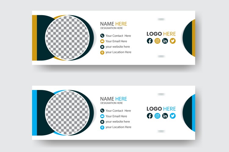 Corporate email signature modern and creative Vector Image