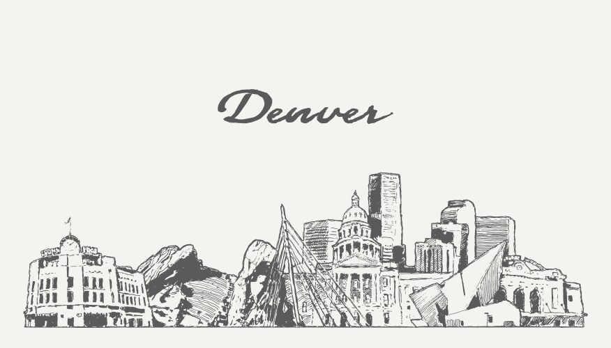 Simple city map of denver colorado usa Royalty Free Vector