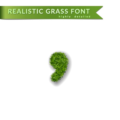 Grass symbol coma apostrophe text alphabet 3d Vector Image