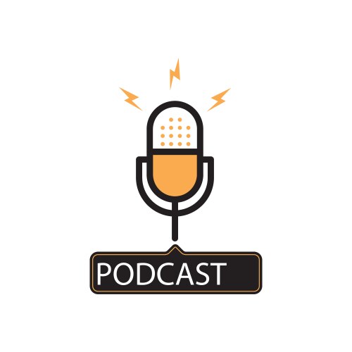 Comedy podcast logo design Royalty Free Vector Image