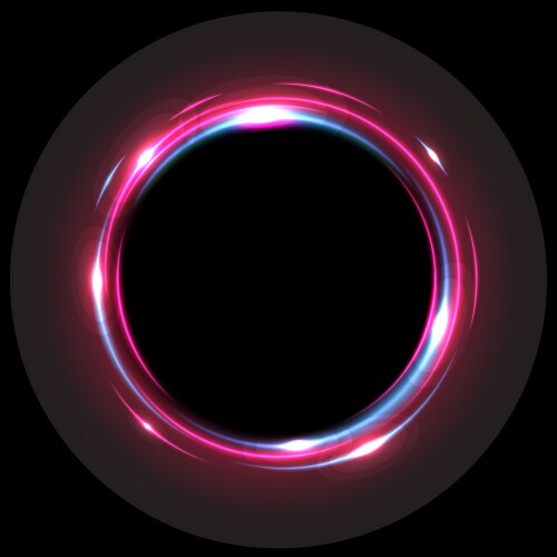 Round blue shiny frame with light bursts Vector Image